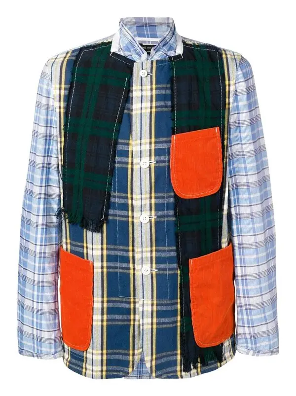 Comme Des Garçons Checked Patchwork Jacket - Blue