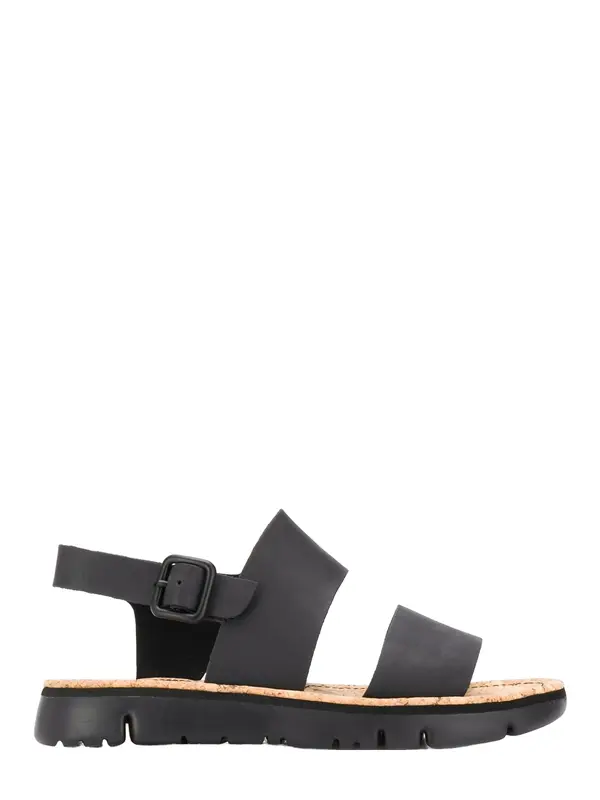 Camper Oruga Leather Slingback Sandals - Black