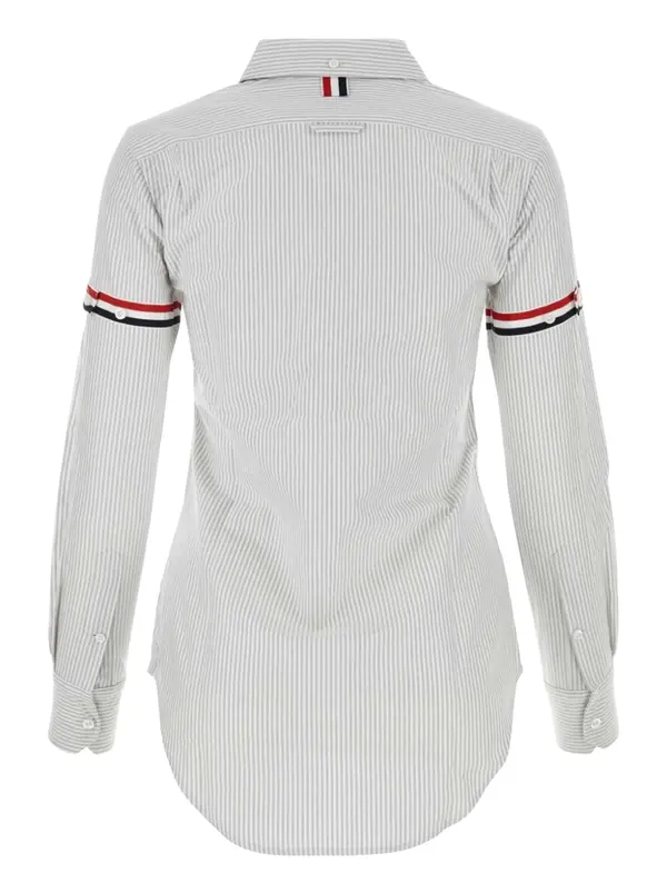 Thom Browne Vertical-stripe Shirt With Rwb Detailing - Grey