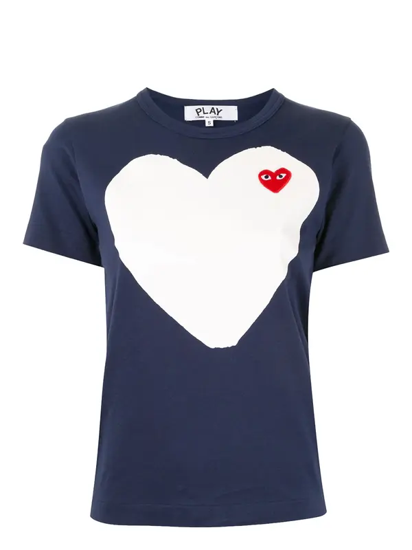 Play Comme Des Garcon Logo-patch T-shirt - Blue