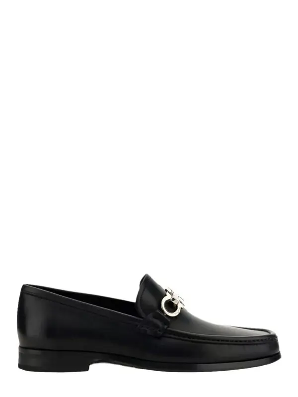 FERRAGAMO Gancini Ornament Loafers - Black