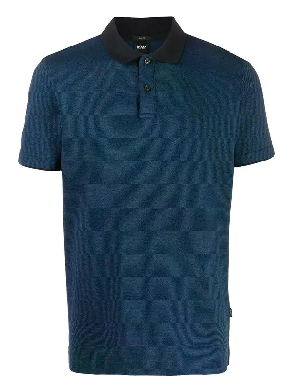 BOSS Contrast-collar Polo Shirt - Blue