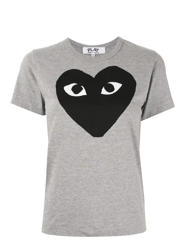 Play Comme Des Garcon Logo-print T-shirt - Grey