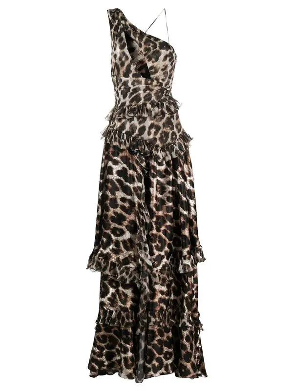 Philipp Plein Tiered Leopard Print Gown - 17 Leopard