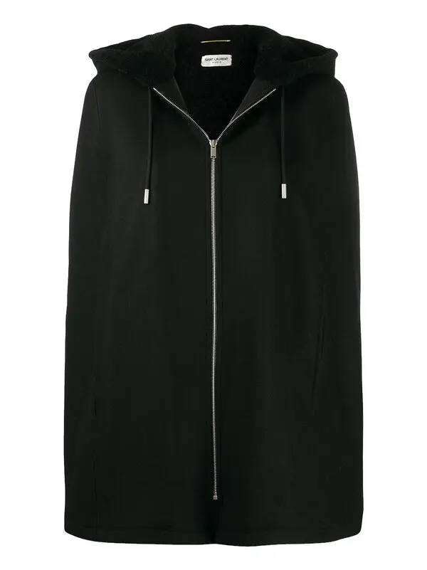 Saint Laurent Cape-style Hooded Jacket - Black