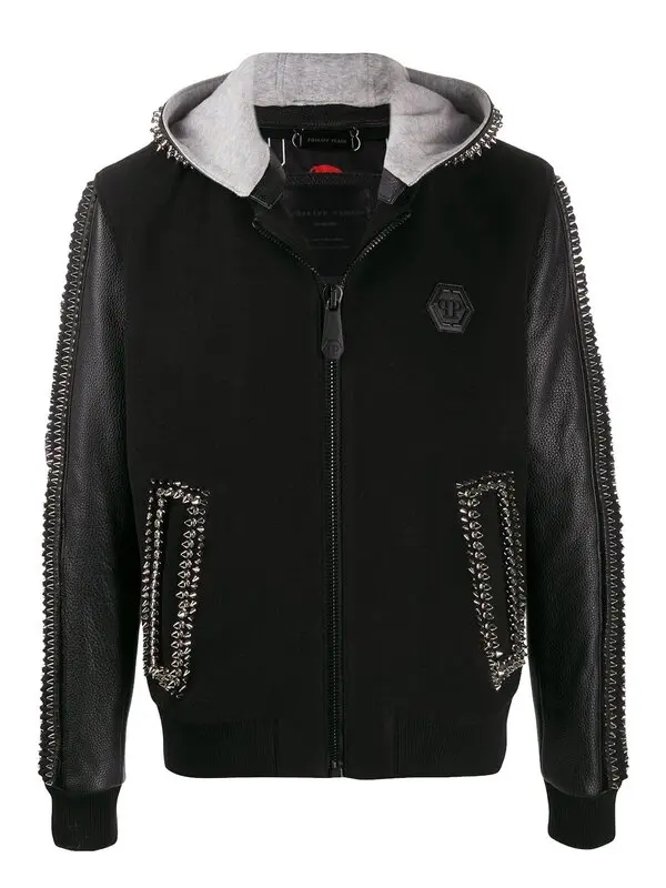Philipp Plein Studded Hooded Jacket - Black