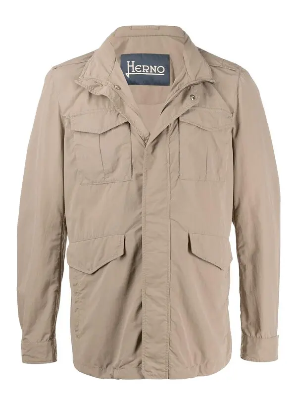 Herno High Neck Field Jacket - Neutrals