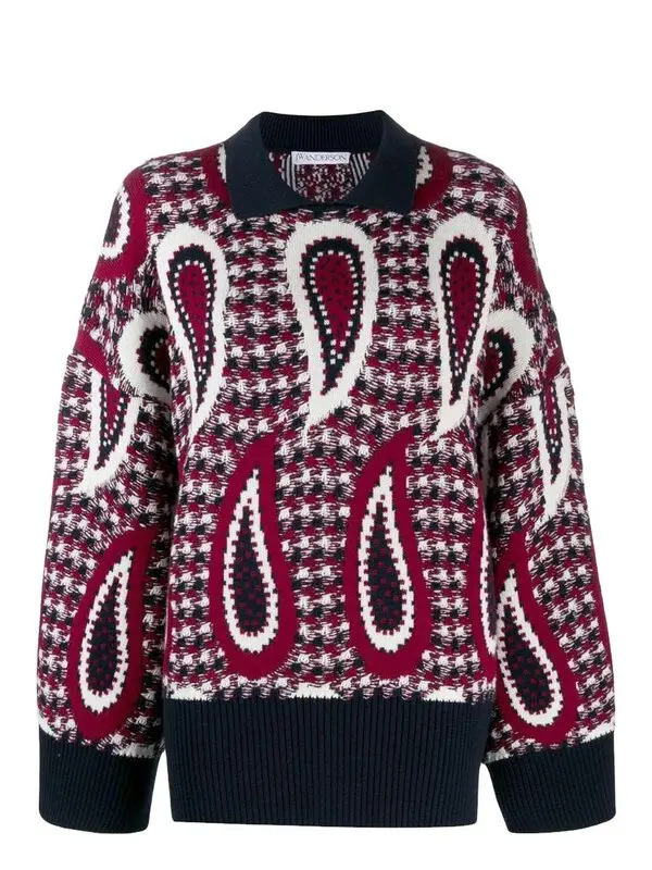 JW Anderson Paisley Knitted Jumper - Blue