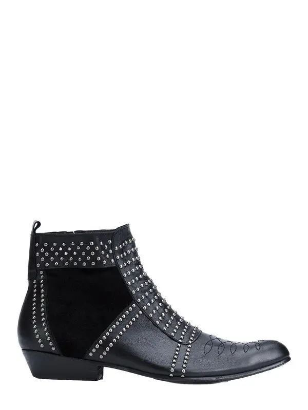 ANINE BING Charlie Stud-embellished Leather Boots - Black