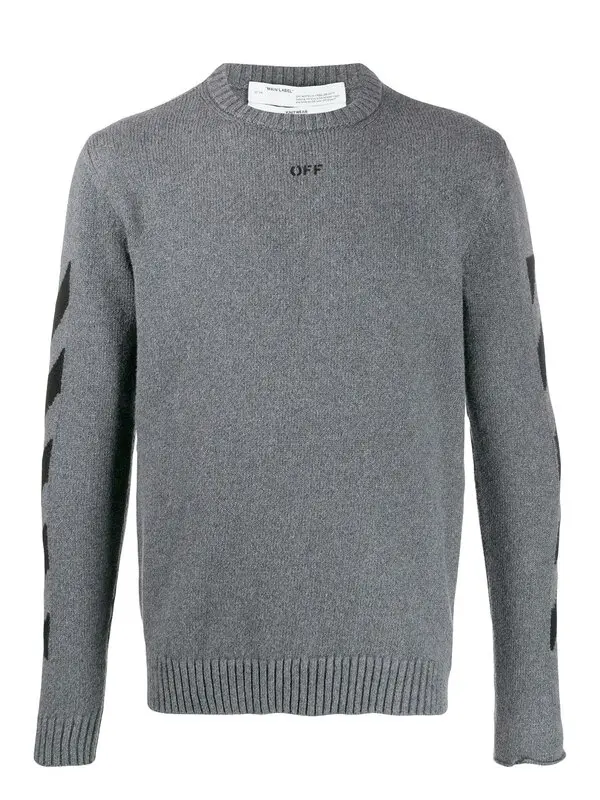 Off-White Diag Knit Jumper - Grey