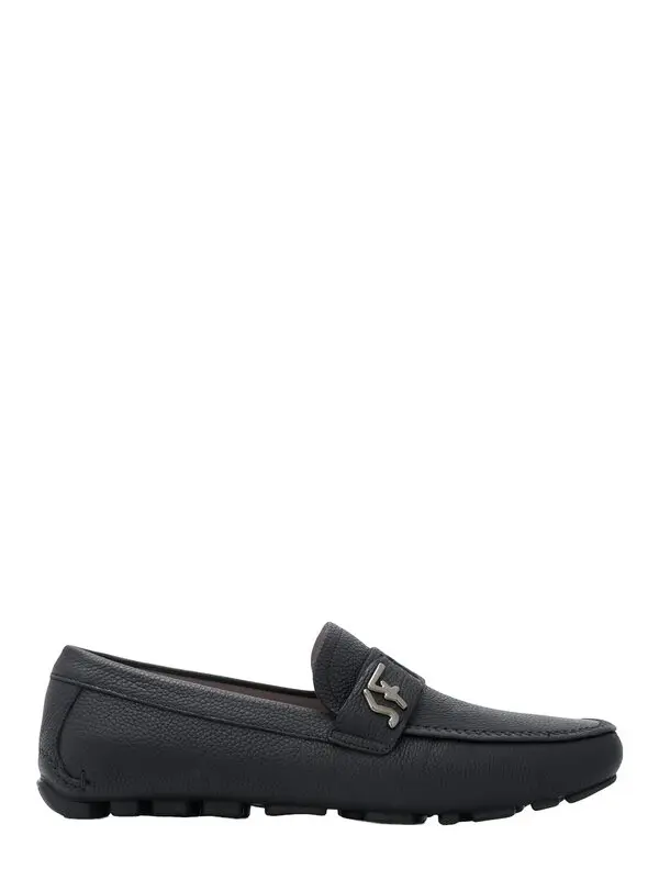 FERRAGAMO Signature Driver Loafers - Black