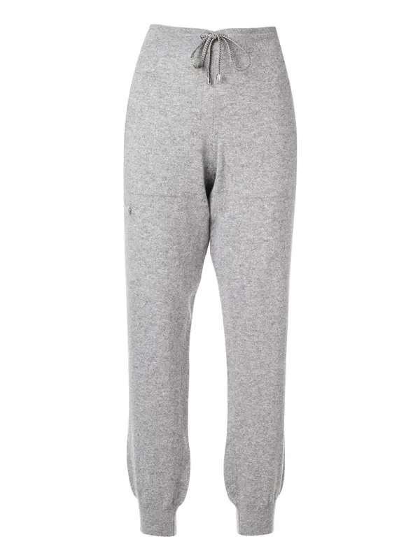BARRIE Drawstring Cashmere Track Pants - Grey