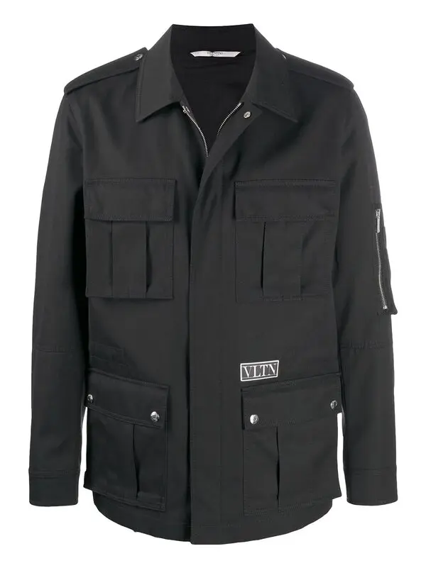 Valentino Garavani Vltn Patch Shirt Jacket - Black