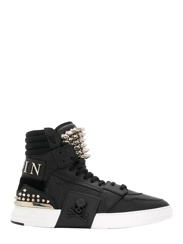 Philipp Plein Phantom Kicks Stud-embellished Sneakers - Black