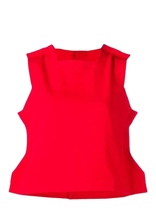 Comme Des Garçons Sleeveless Peplum Top - Red