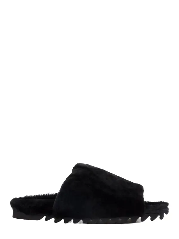 PETER NON Shearling Line Sandals - Black