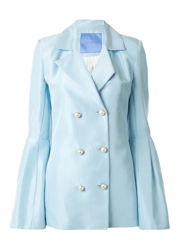 MACGRAW Silk Blend Wing Blazer - Blue