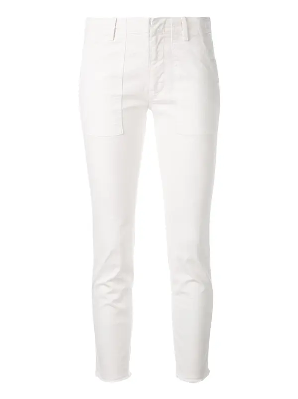 NILI LOTAN Cropped Chino Trousers - White