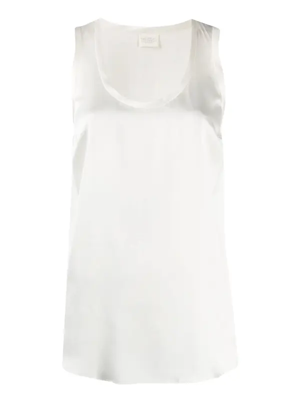 Brunello Cucinelli Scoop Neck Top - White