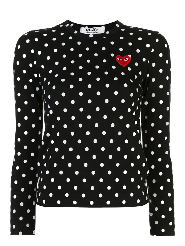 Play Comme Des Garcon Polka Dot T-shirt - Black
