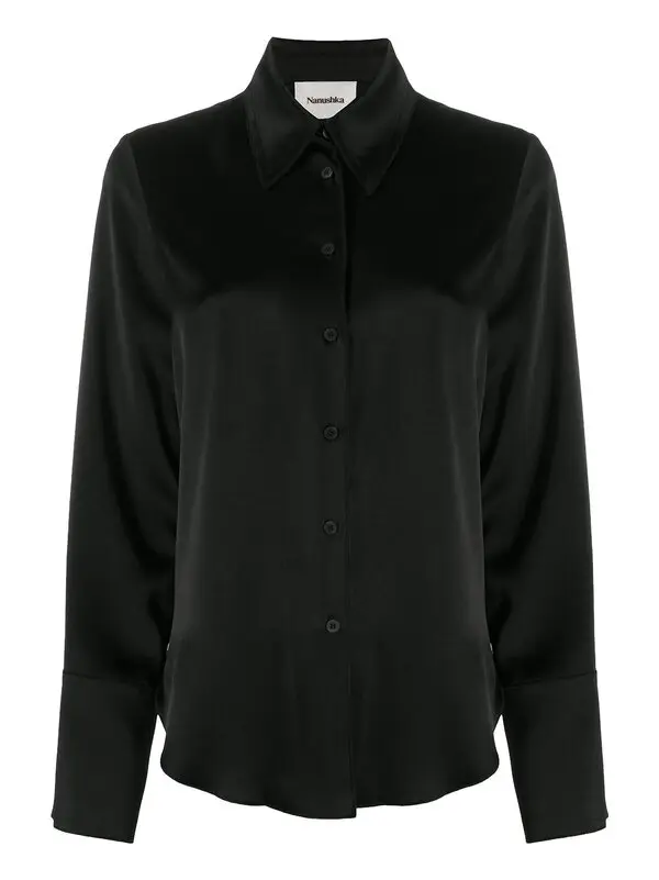 Nanushka Mandine Long-sleeved Shirt - Black