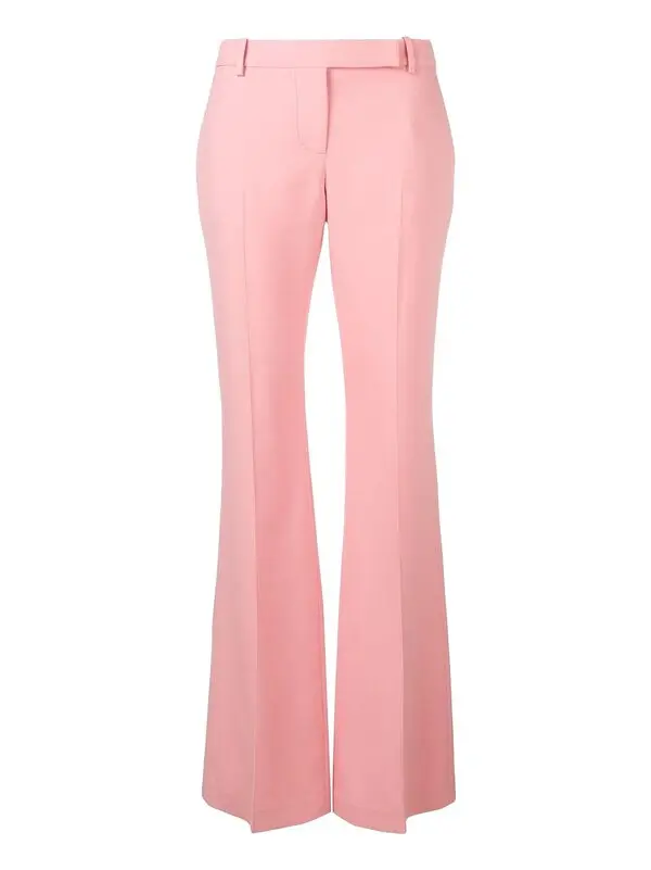 Alexander McQueen Light Wool Silk Blend Flared Trousers - Pink