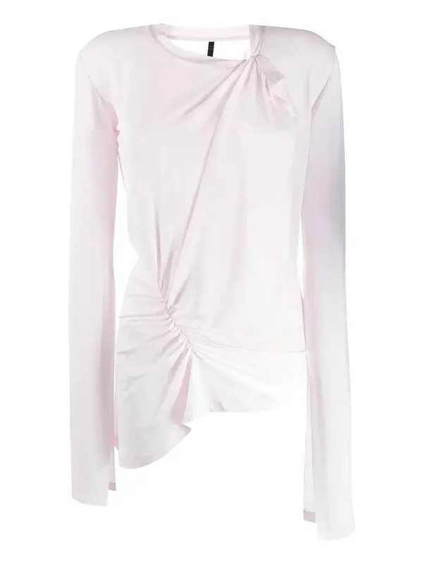 BEN TAVERNITI UNRAVEL PROJECT Asymmetric Long Sleeve Top - Pink