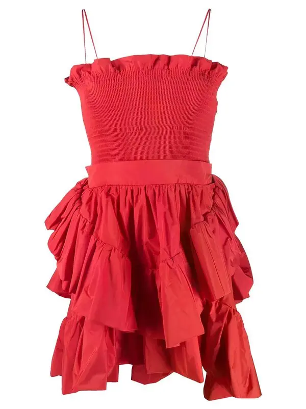 Philosophy Di Lorenzo Serafini Smocked Waist Ruffled Dress - Red