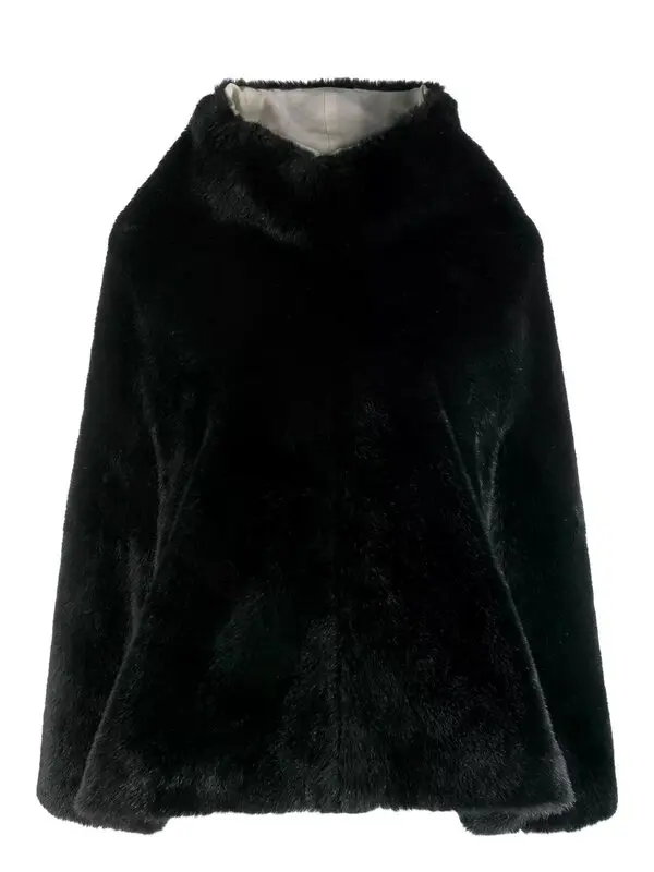 JUNYA WATANABE COMME DES GARCONS Faux-fur Overhead Cape - Black