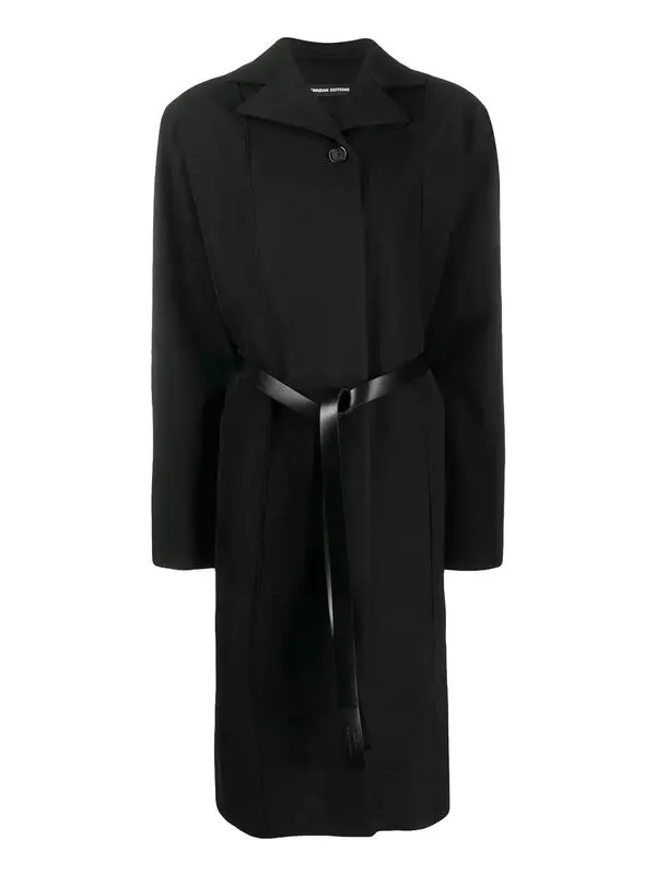 Kwaidan Editions Oversized Belted Coat - Black