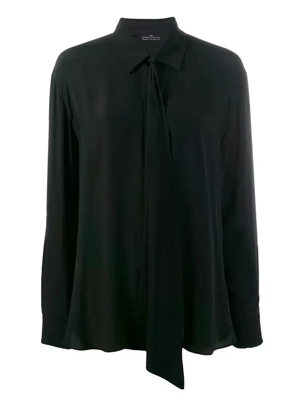 Rokh Tie Neck Shirt - Black