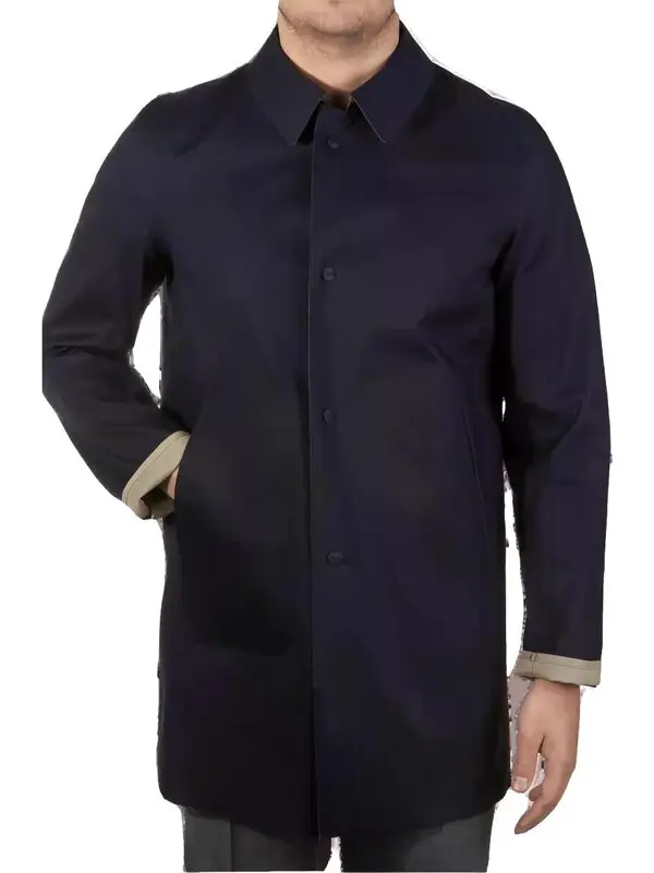 Herno Single-breasted Reversible Coat - Blue