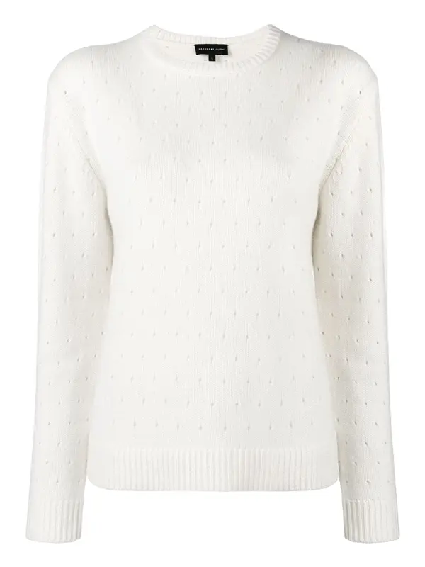 Cashmere In Love Perforated Jumper - White