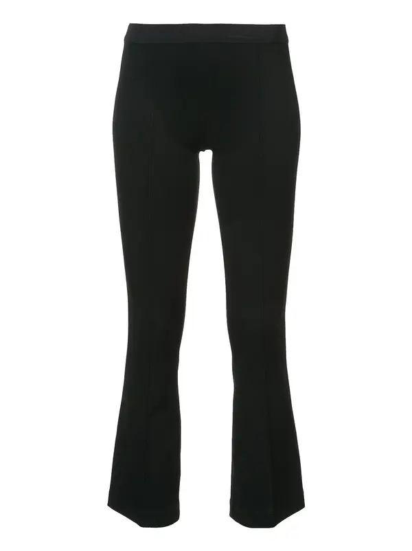 Helmut Lang Cropped Flare Rib Trousers - Black
