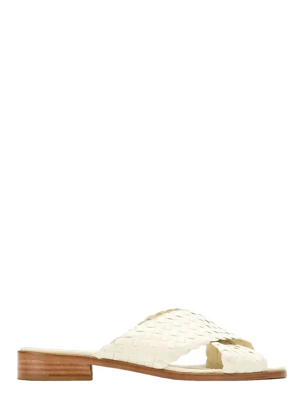 STUDIO CHOFAKIAN Leather Flat Sandals - White