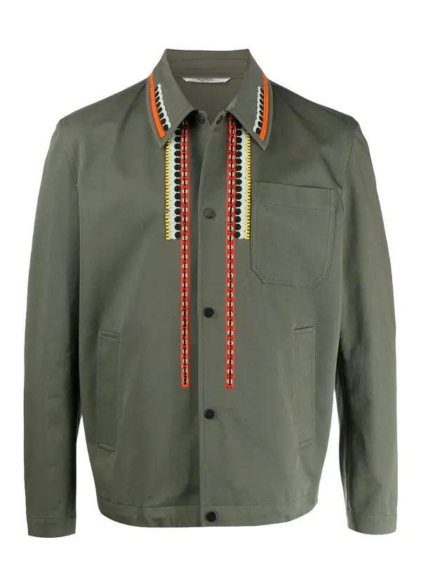 Valentino Garavani Embroidered Shirt Jacket - Green