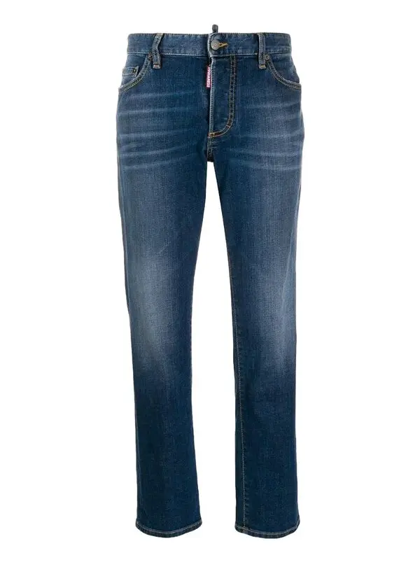 Dsquared2 Washed Cropped Jeans - Blue