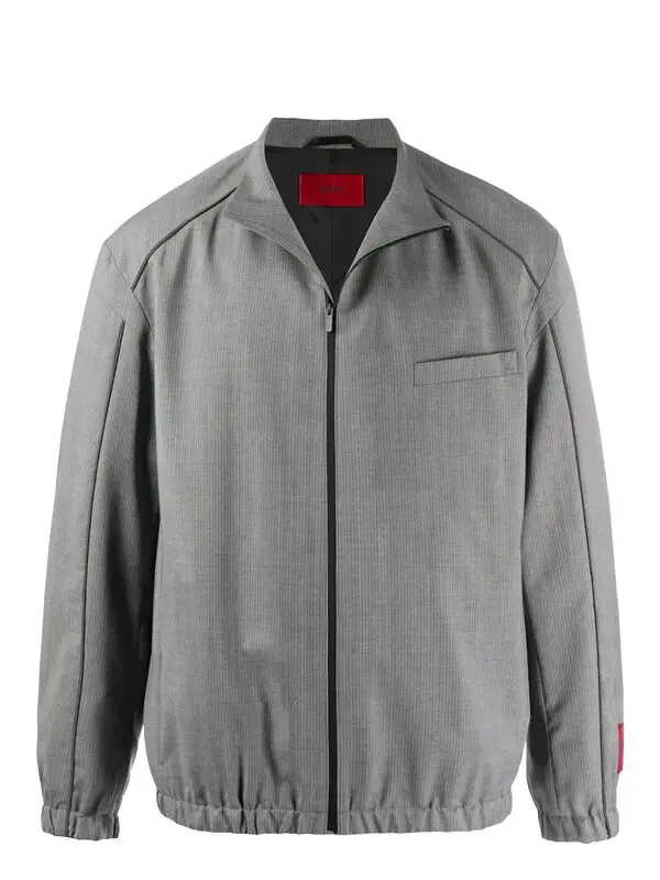 Hugo Pinstriped Zipped Jacket - Grey