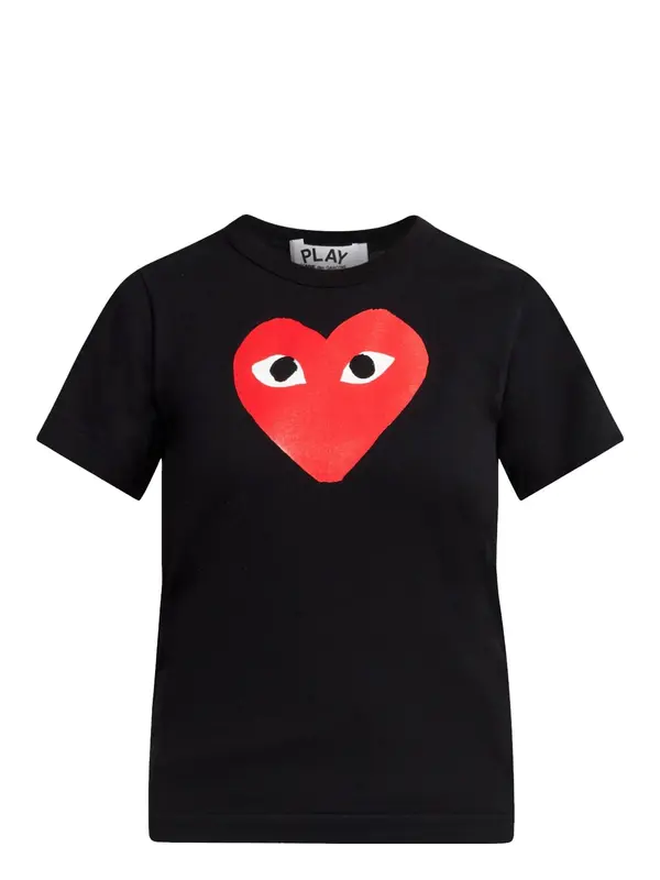 Play Comme Des Garcon Heart-print T-shirt - Black
