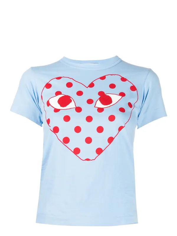 Play Comme Des Garcon Logo Print T-shirt - Blue