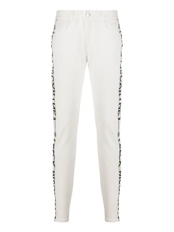 Stella McCartney Logo Tape Skinny Jeans - White