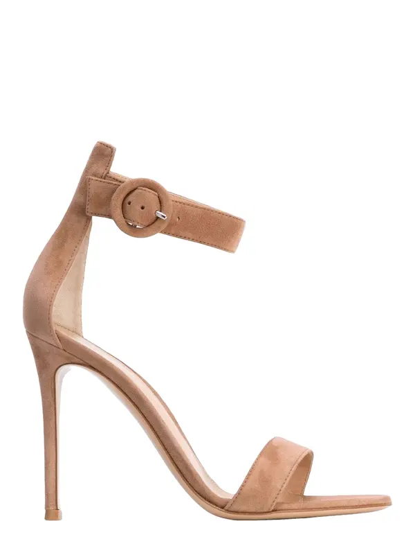 GIANVITO ROSSI Portofino 105mm Suede Sandals - Neutrals