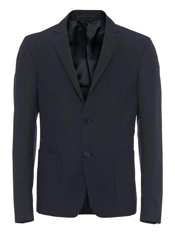 Prada Technical Poplin Single-breasted Jacket - Black