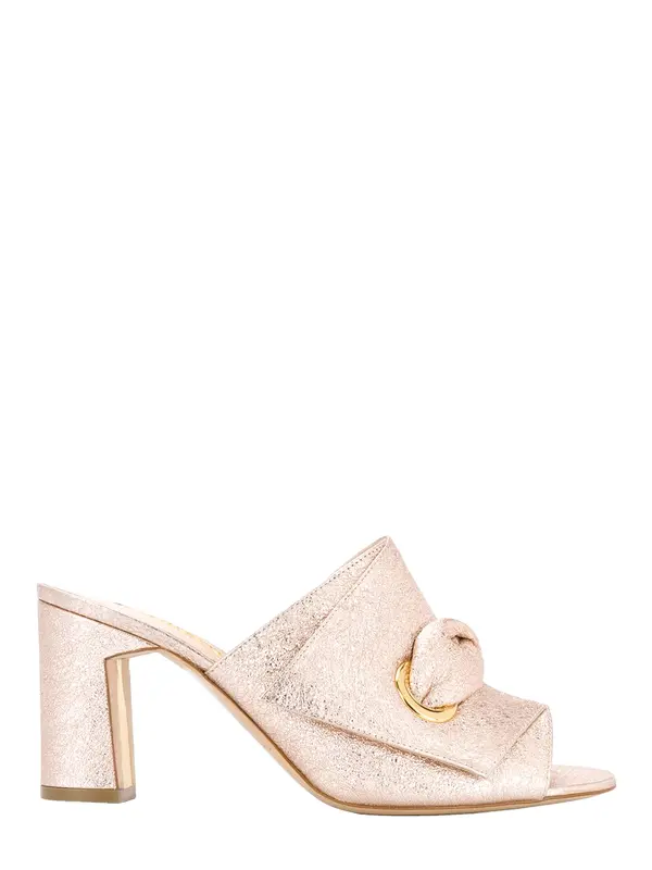 Rupert Sanderson Metallic Mid-heel Mules - Pink