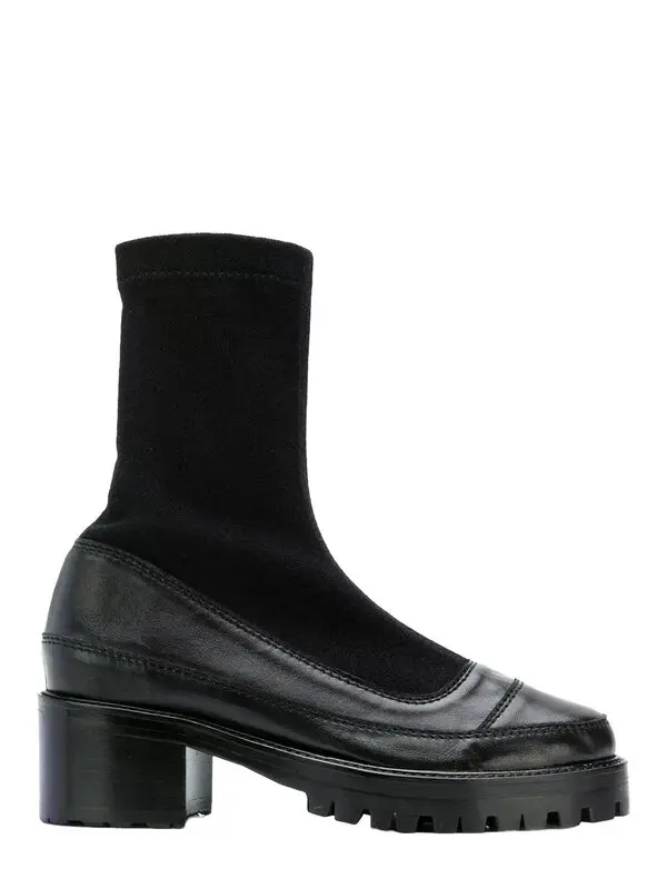 NICOLE SALDANA Platform Sock Boots - Black