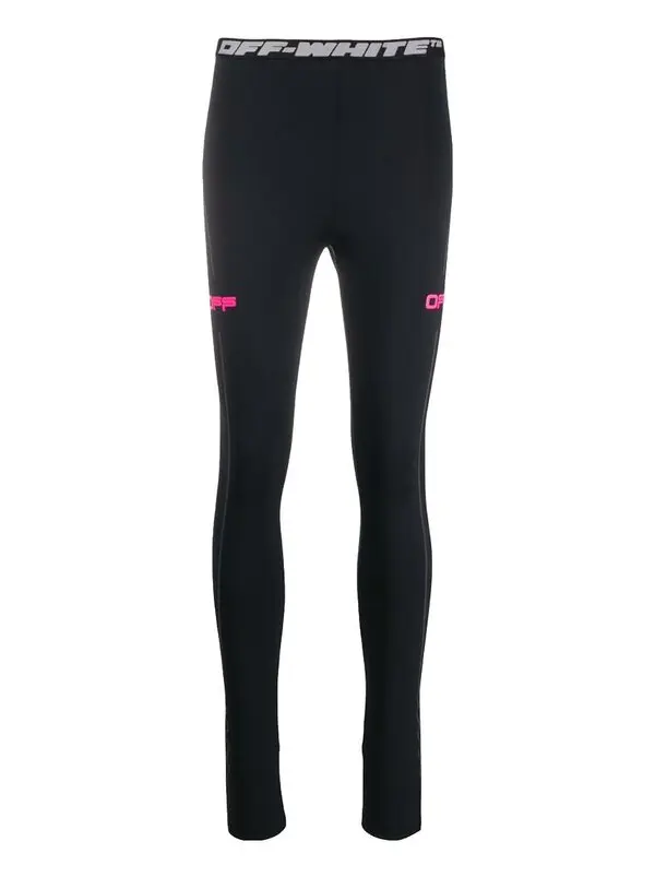 Off-White Logo Printed Leggings - Black