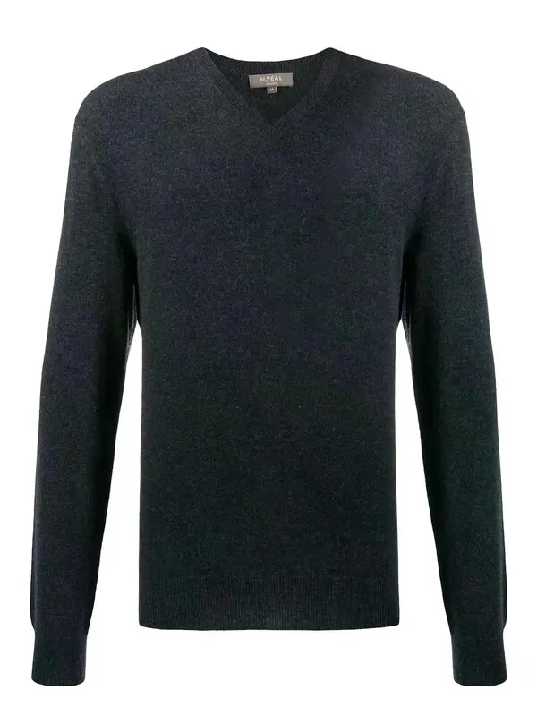 N.peal The Burlington V-neck Jumper - Grey