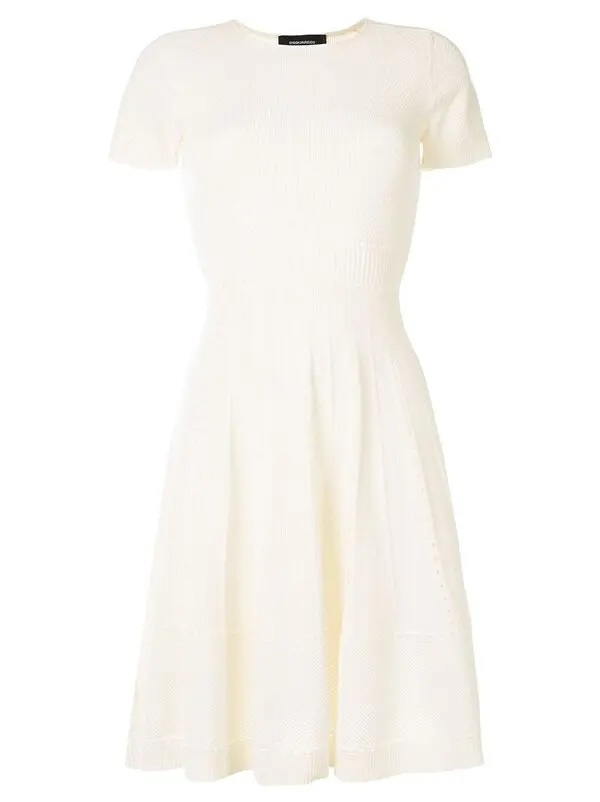 Dsquared2 Flared Knitted Dress - White