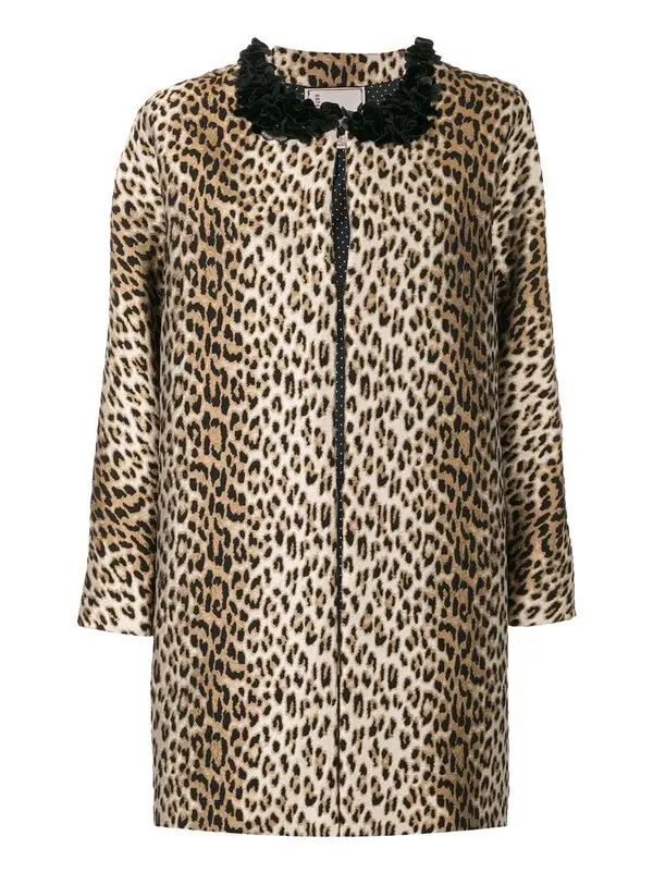 Antonio Marras Leopard Print Coat - Brown