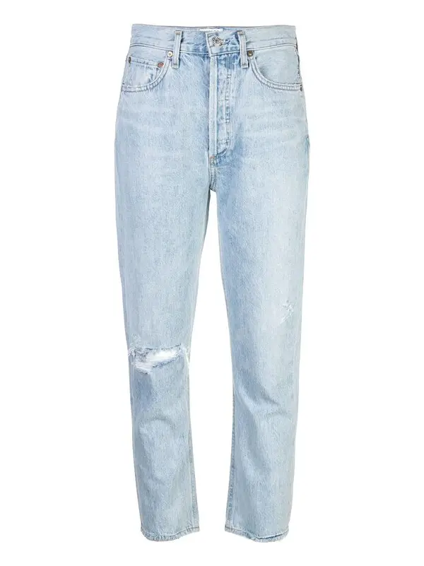 AGOLDE Distressed Straight Leg Jeans - Blue